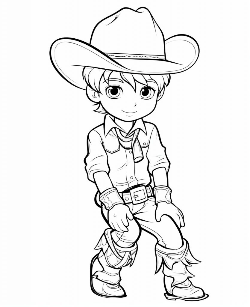 Cowboy pictures to color (free & printable) | Kokoprint.com