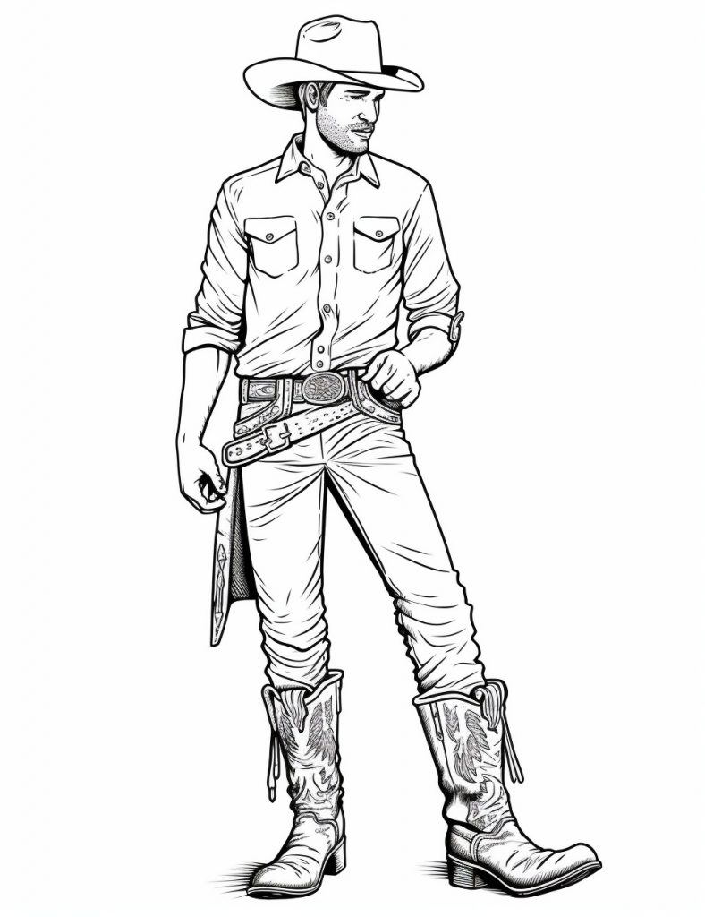 Cowboy pictures to color (free & printable) | Kokoprint.com