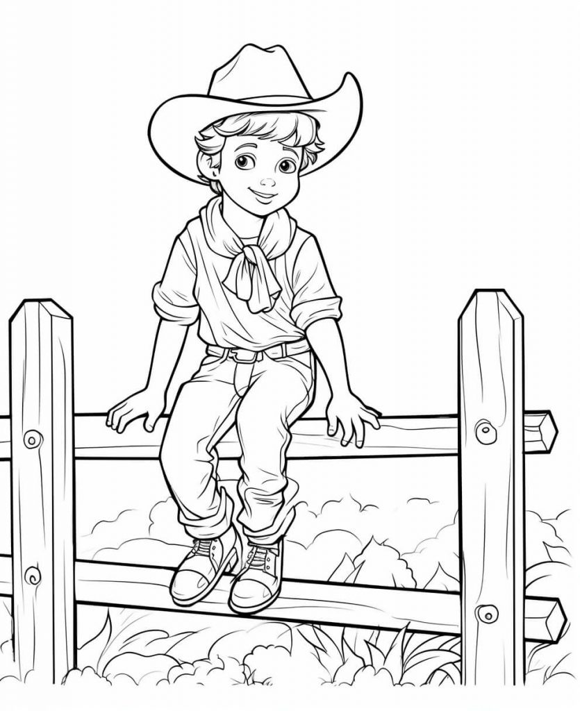 Cowboy pictures to color (free & printable) | Kokoprint.com