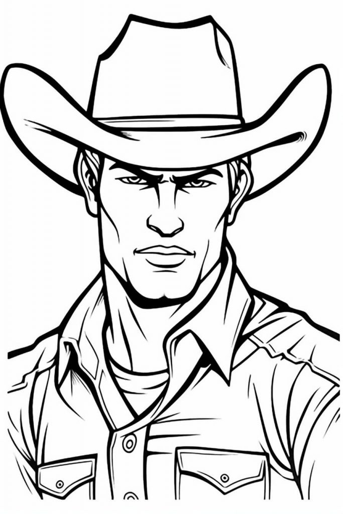 Cowboy pictures to color (free & printable) | Kokoprint.com