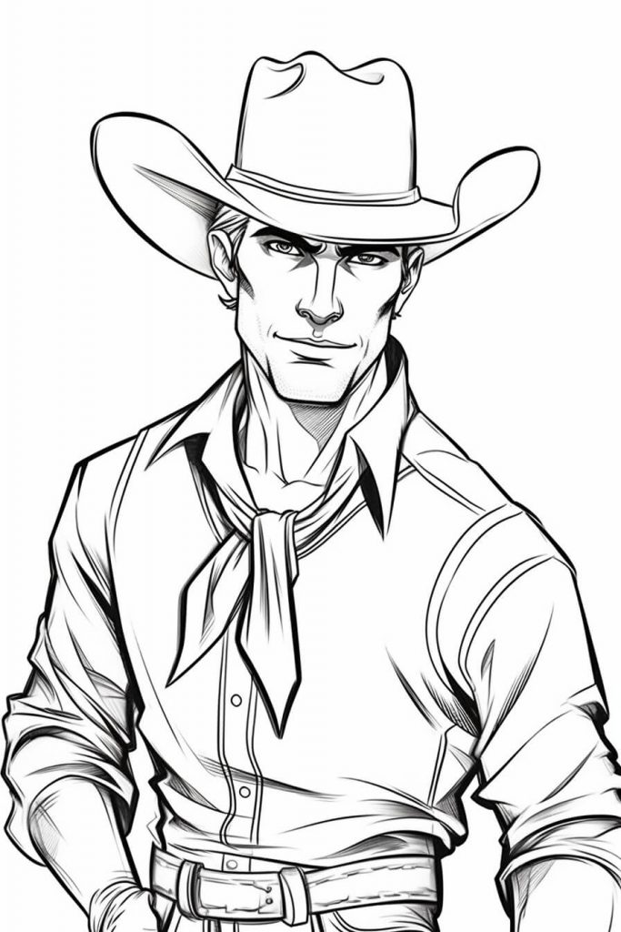 Cowboy pictures to color (free & printable) | Kokoprint.com