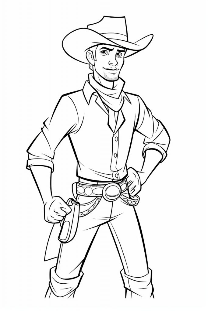 Cowboy pictures to color (free & printable) | Kokoprint.com