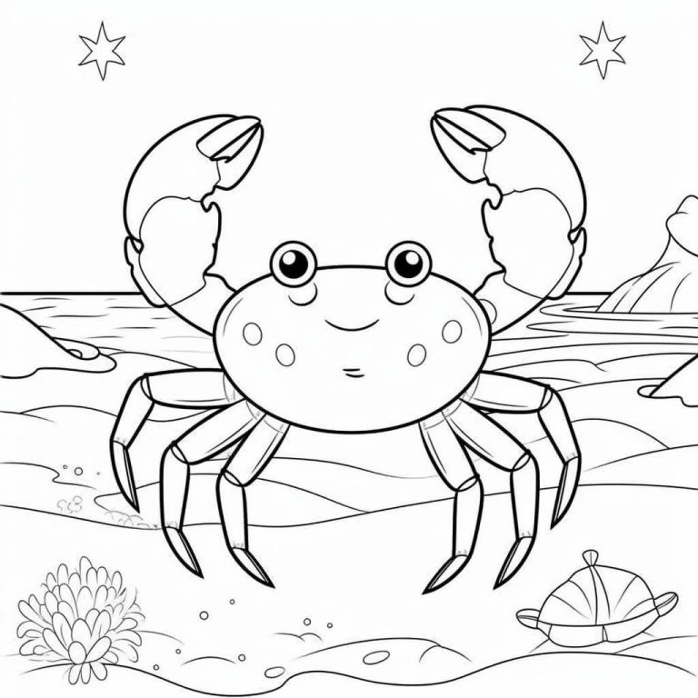 Crab Coloring Sheets (Free & Printable) | Kokoprint.com