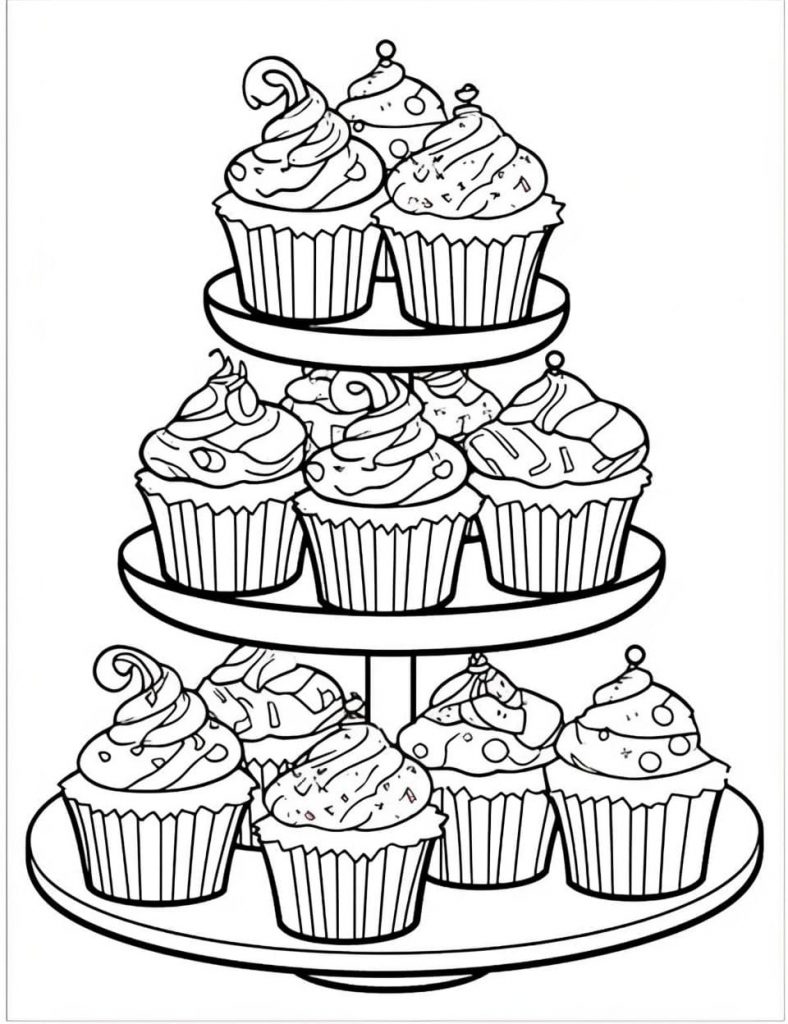 Cupcake Color Sheet (Free + Printable) | Kokoprint.com