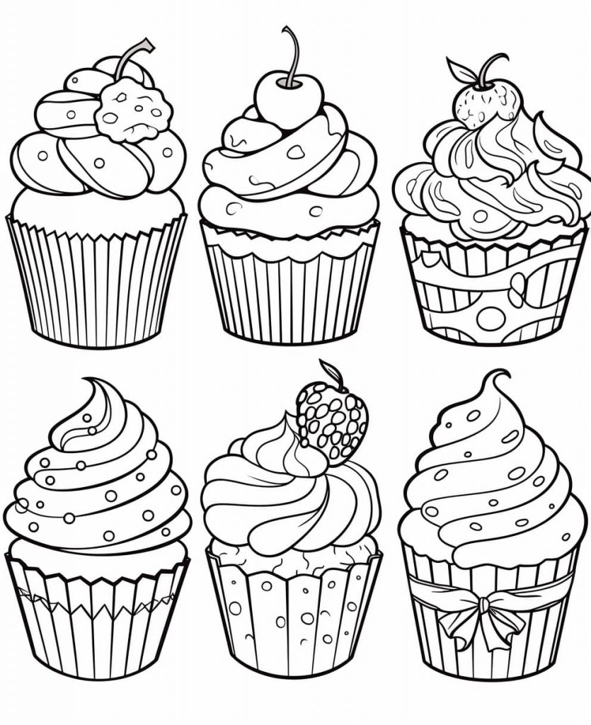 Cupcake Color Sheet (Free + Printable) | Kokoprint.com