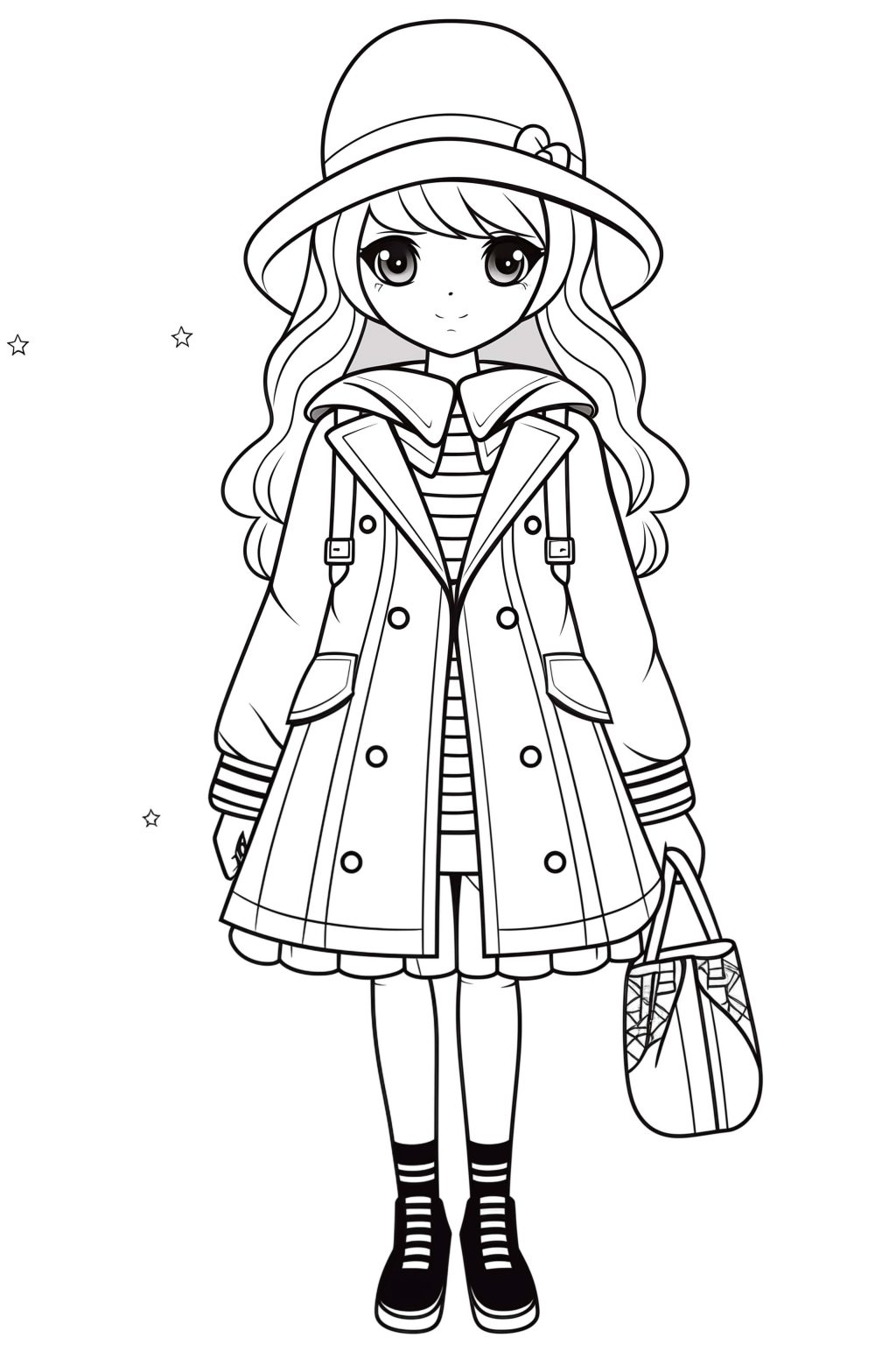 Cute Anime Color Pages (Free and Printable)