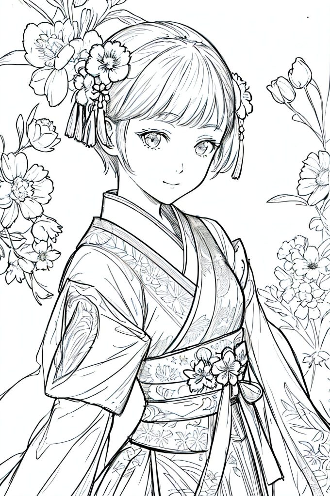 Cute Anime Color Pages (Free and Printable)