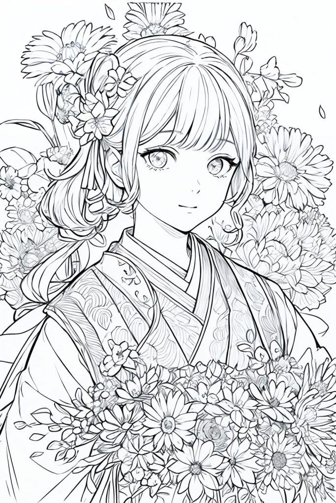 Cute Anime Color Pages (Free and Printable)