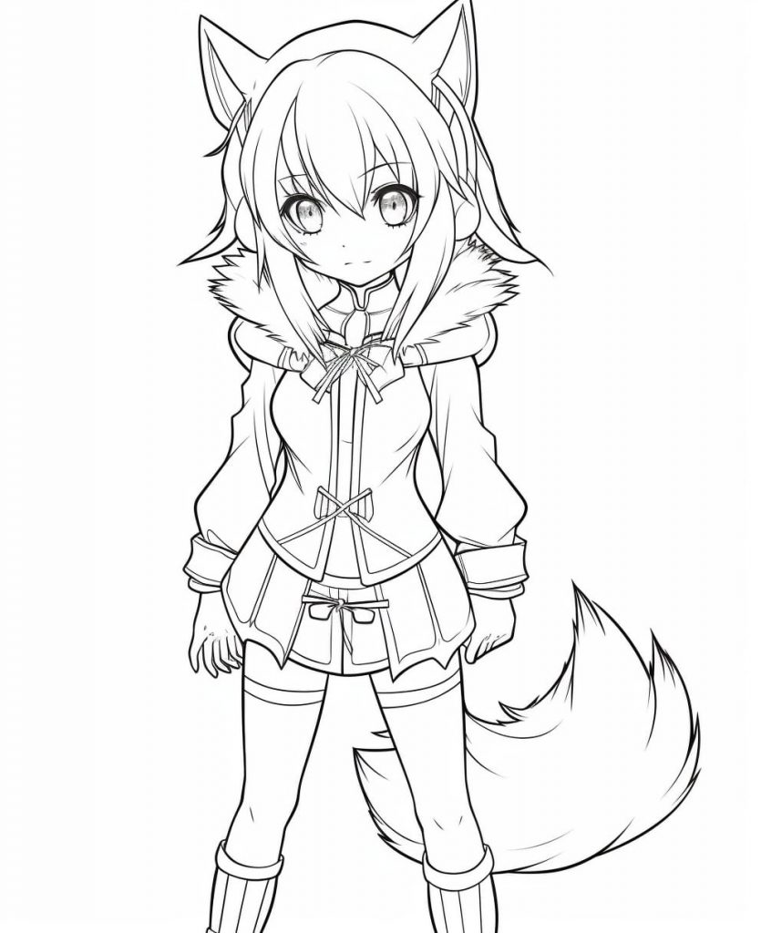 Cute Anime Color Pages (Free and Printable)