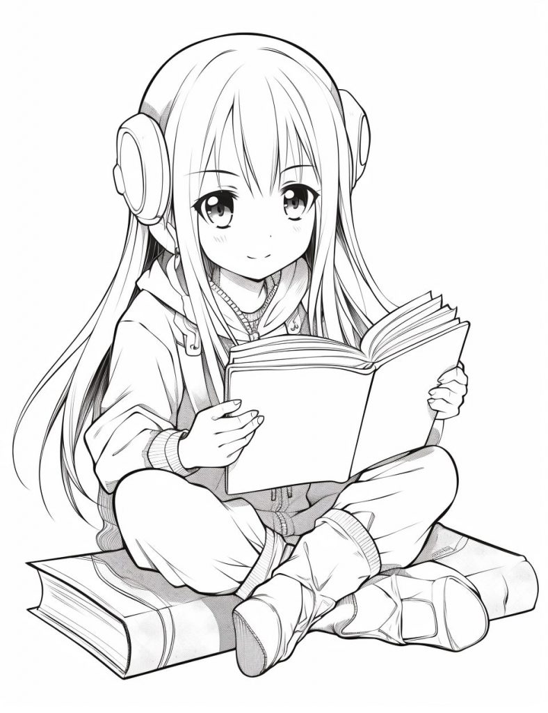 Cute Anime Color Pages (Free and Printable)