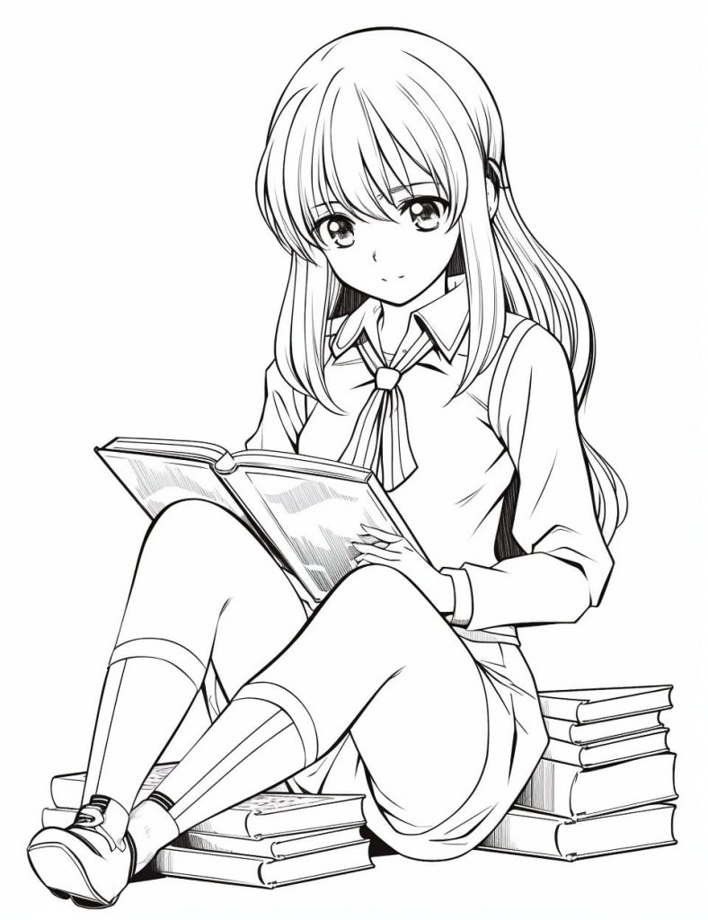 Cute Anime Color Pages (Free and Printable)