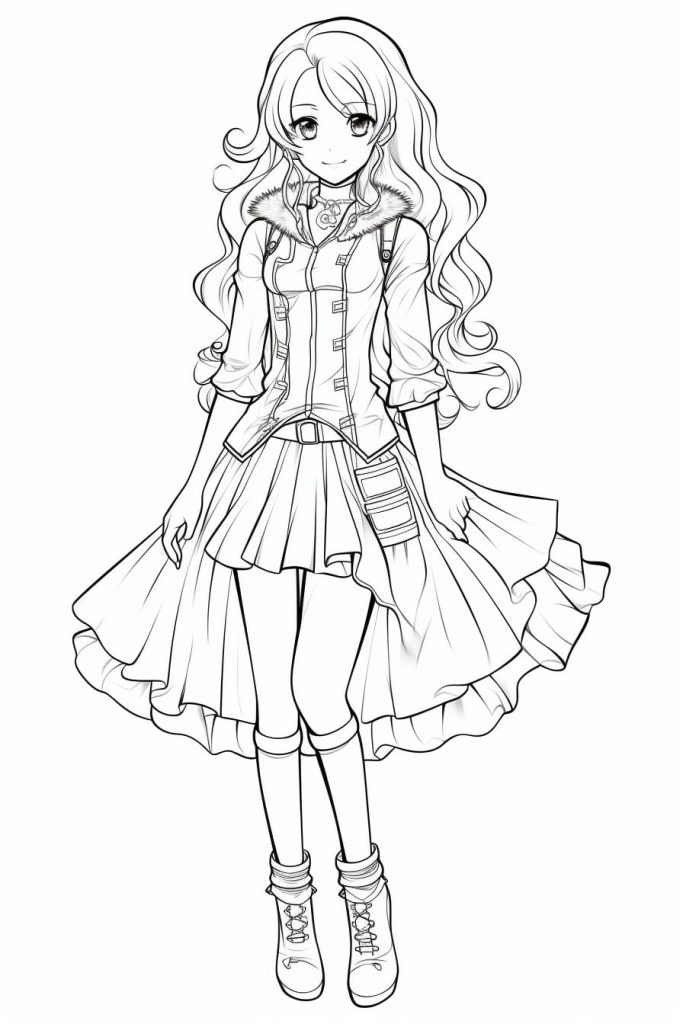 Cute Anime Color Pages (Free and Printable)