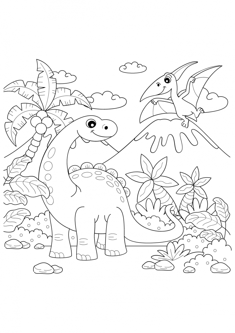 Dino Coloring Pages (Free + Printable)
