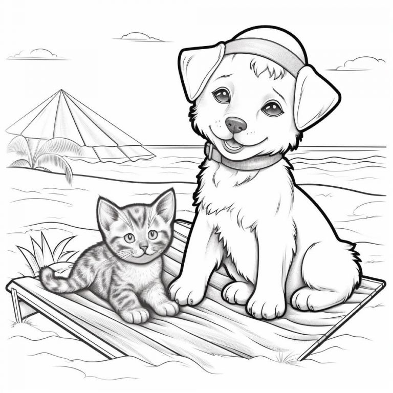 Dog and Cat Color Sheets (Free & Printable)