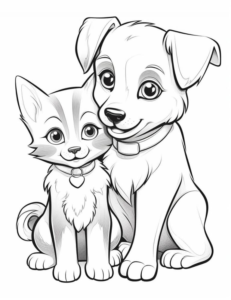 Dog and Cat Color Sheets (Free & Printable)