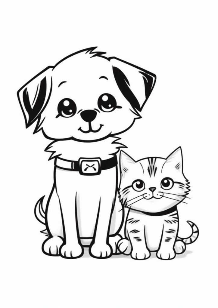 Dog and Cat Color Sheets (Free & Printable)