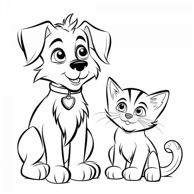 Dog and Cat Color Sheets (Free & Printable)