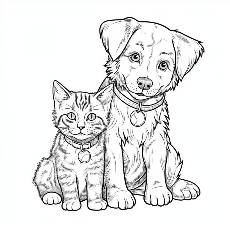 Dog and Cat Color Sheets (Free & Printable)