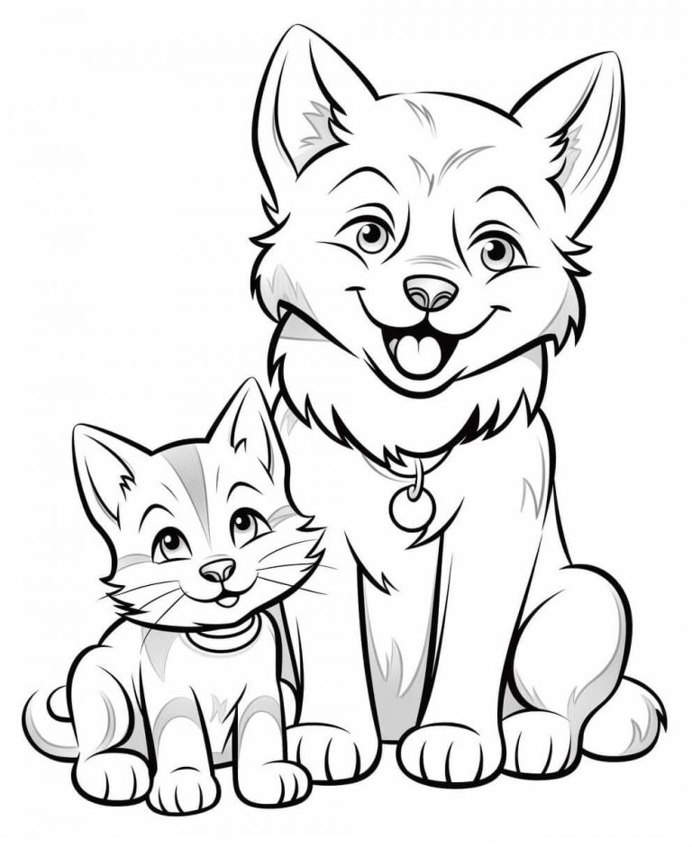 Dog and Cat Color Sheets (Free & Printable)