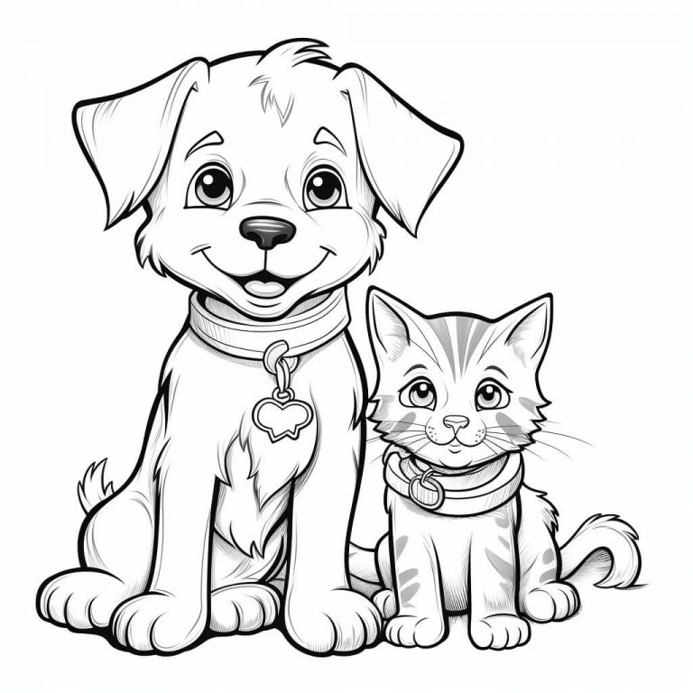 Dog and Cat Color Sheets (Free & Printable)