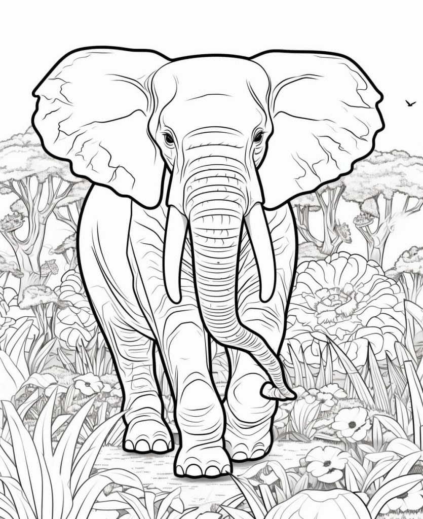 Elephant Color Sheets (Free & Printable)