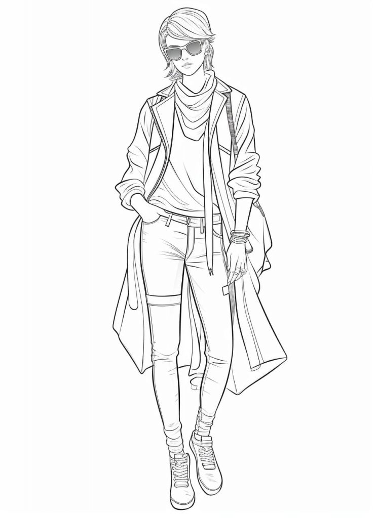 Fashion Coloring Sheet (Free + Printable)