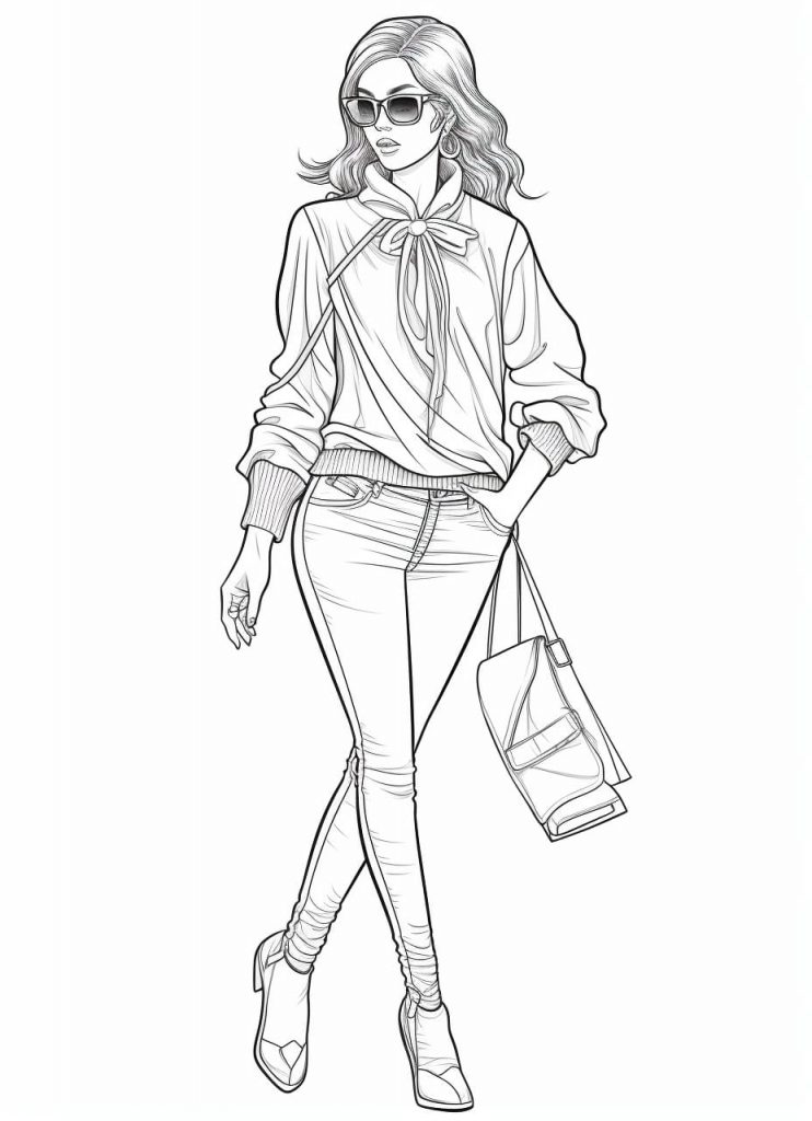 Fashion Coloring Sheet (Free + Printable)