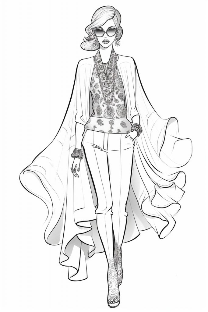 Fashion Coloring Sheet (Free + Printable)