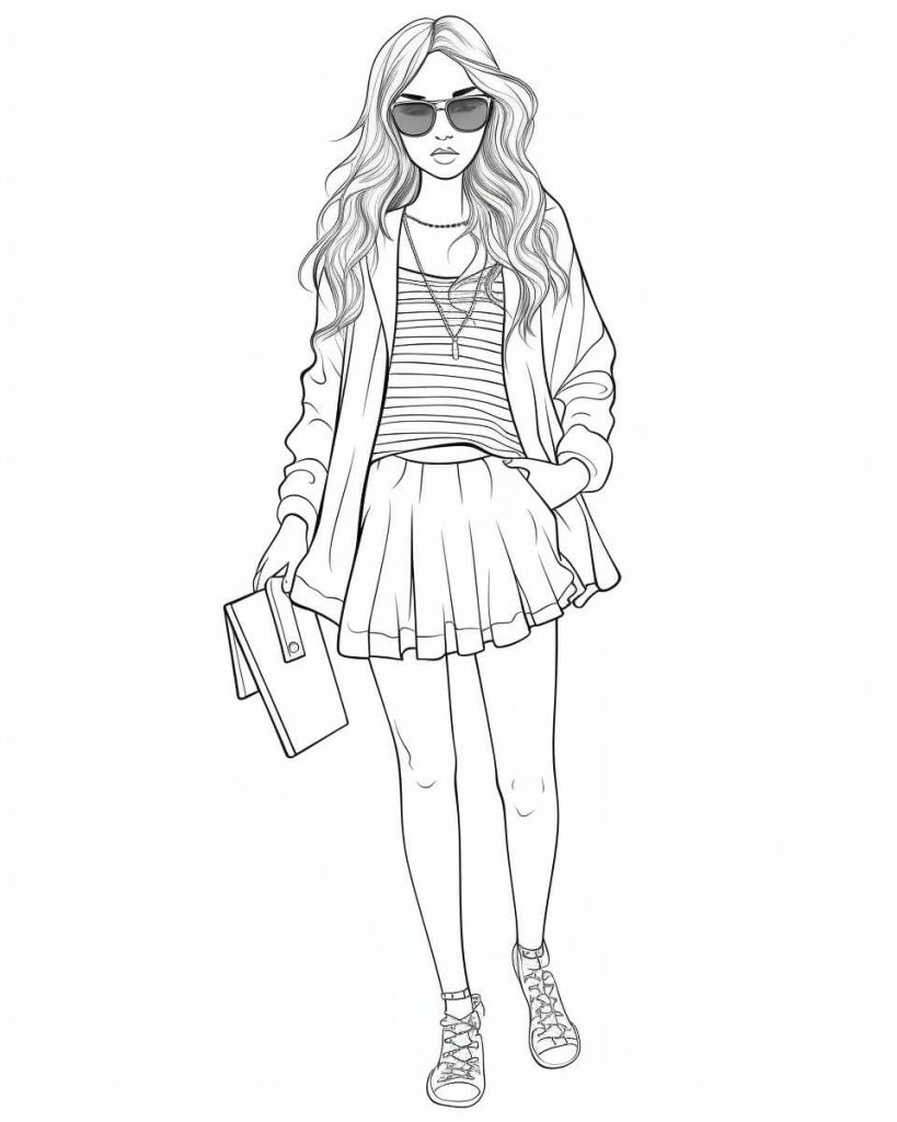 Fashion Coloring Sheet (Free + Printable)