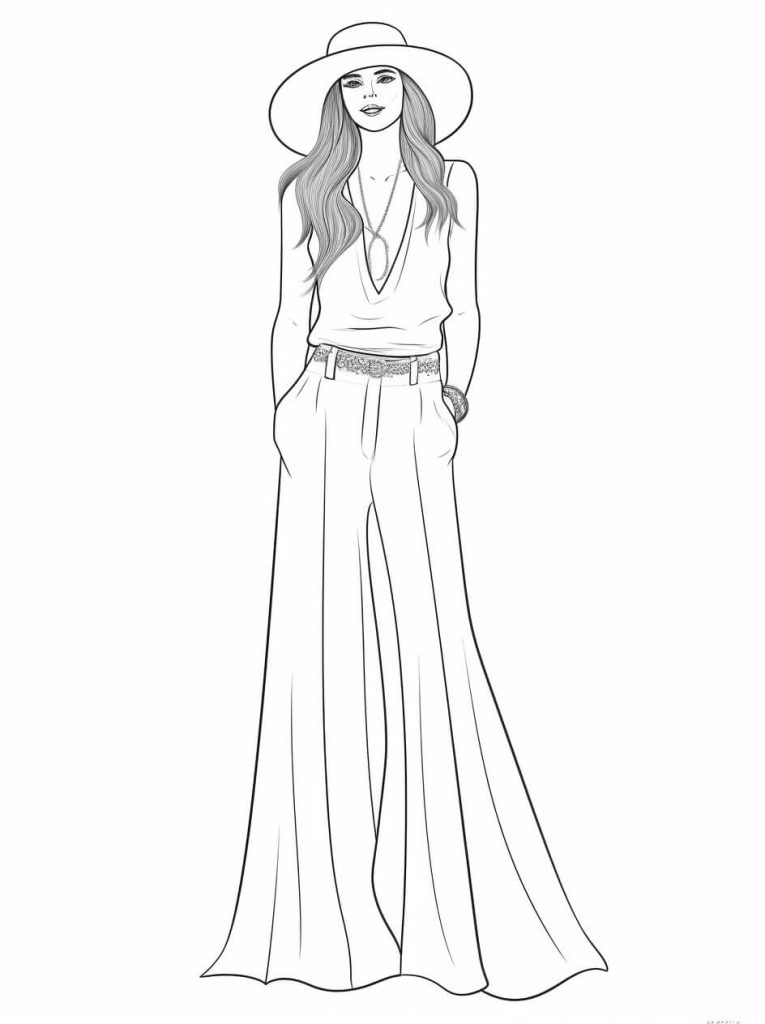 Fashion Coloring Sheet (Free + Printable)