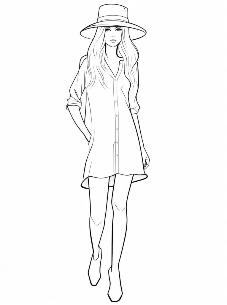 Fashion Coloring Sheet (Free + Printable)