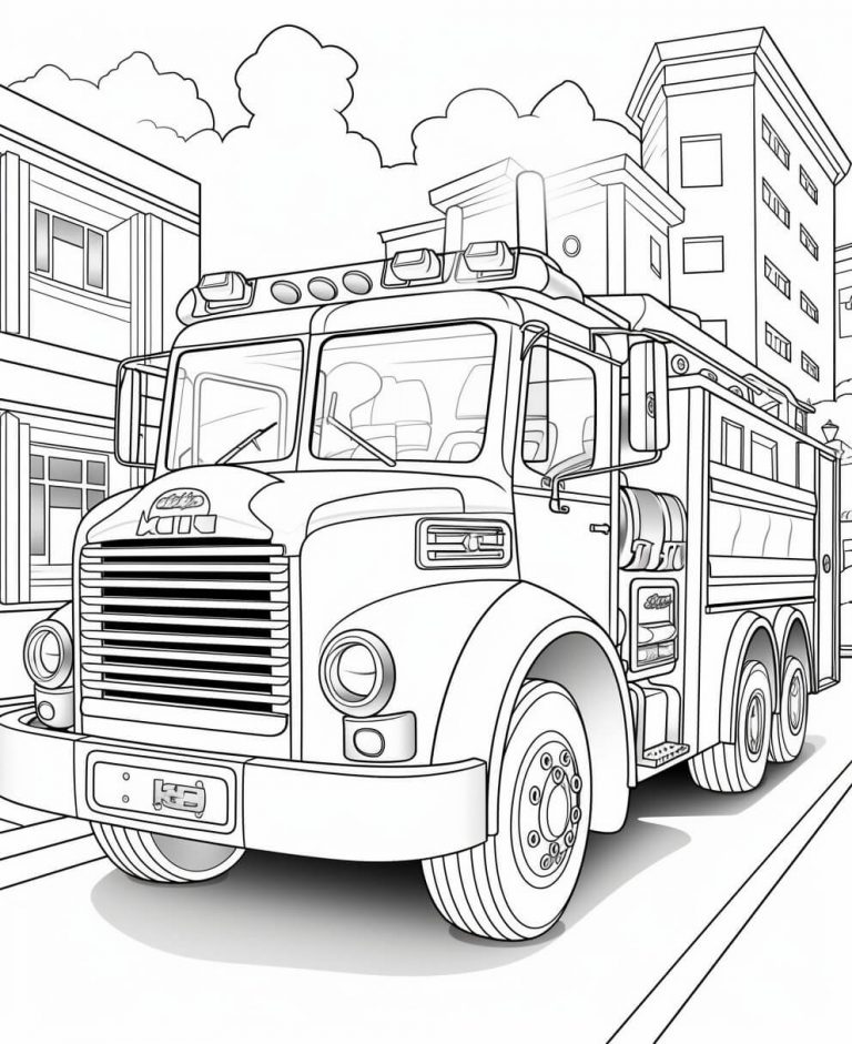 Fire Truck Color Sheet (Free + Printable)