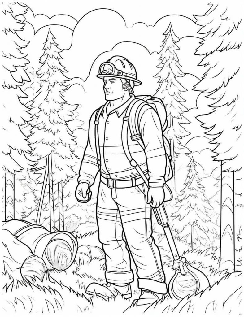 Firefighter pictures to color (free to print)