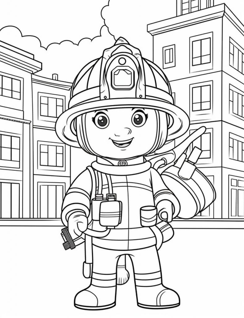 Firefighter pictures to color (free to print)
