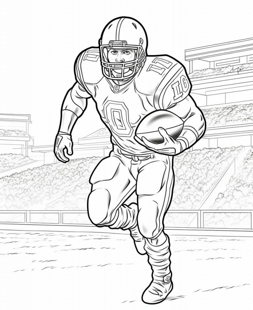 Football Color Sheet (Free & Printable) | Kokoprint.com