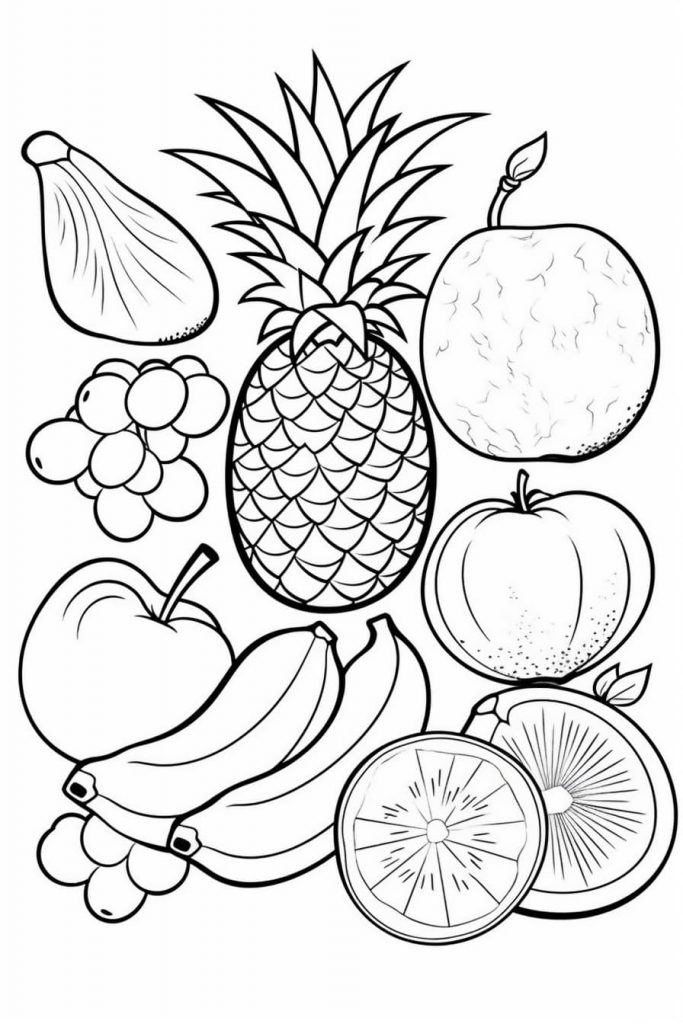 Fruits Color Sheet (Free + Printable) | Kokoprint.com