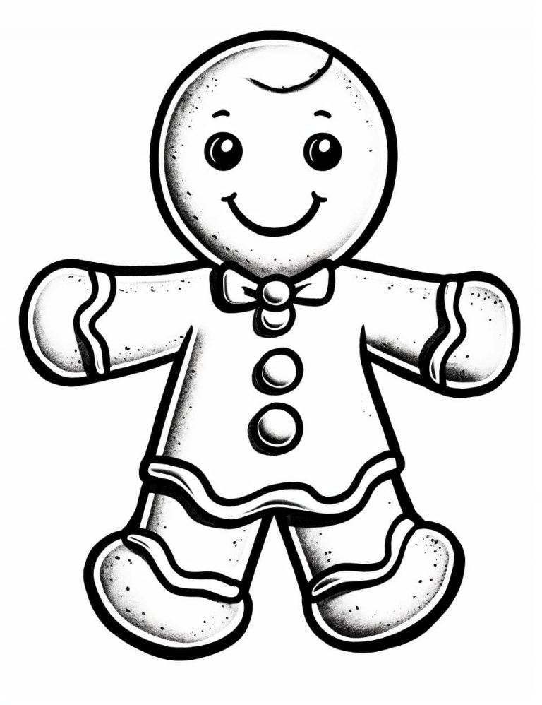 Gingerbread People Coloring Pages (Free & Printable)