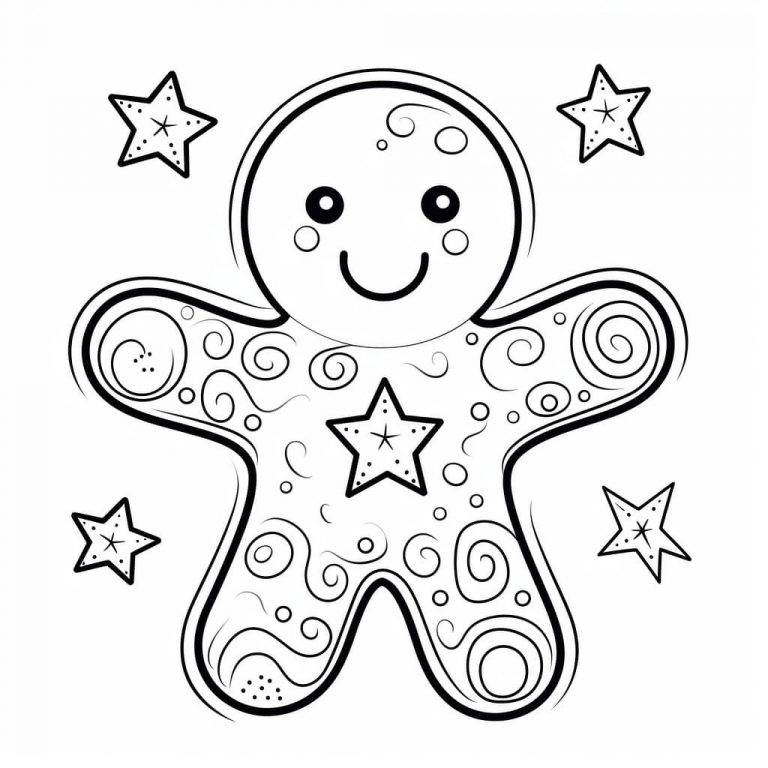 Gingerbread People Coloring Pages (Free & Printable)