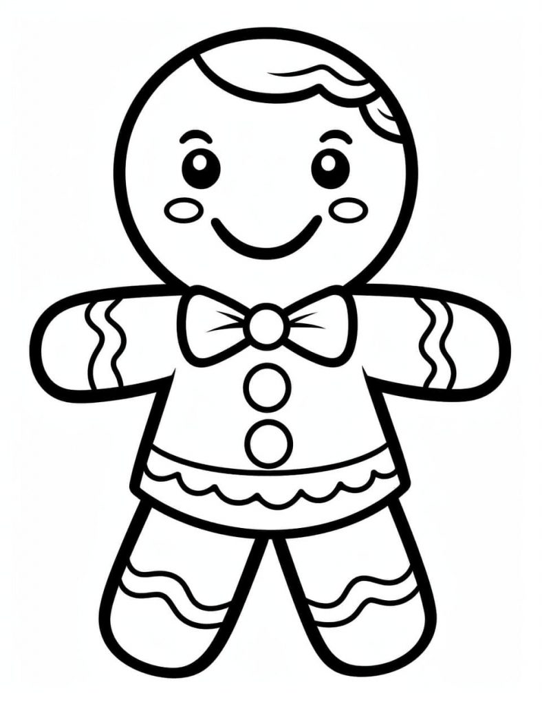 Gingerbread People Coloring Pages (Free & Printable)