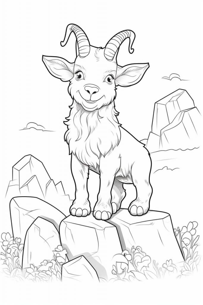 Goat Coloring Sheets (Free & Printable)