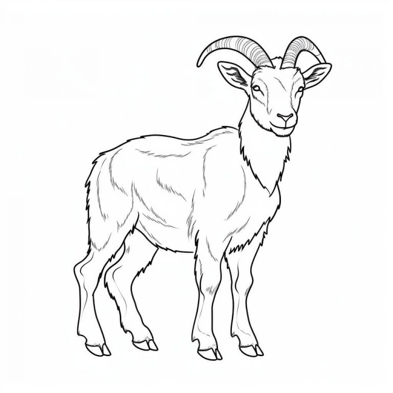 Goat Coloring Sheets (Free & Printable)