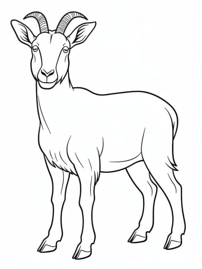 Goat Coloring Sheets (Free & Printable)