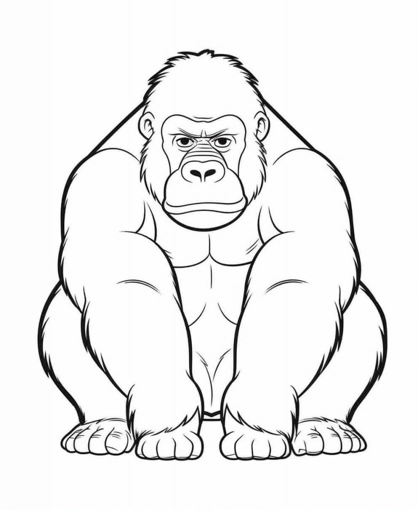 Gorilla Color Sheets (Free & Printable)