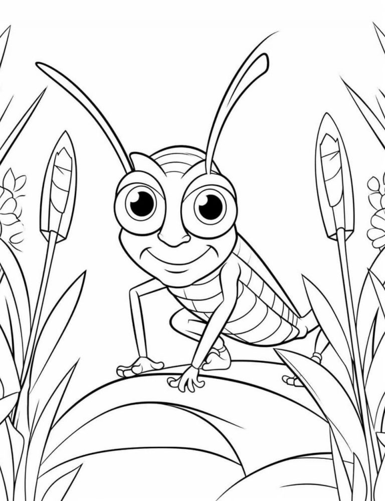 Grasshopper Coloring Sheets (Free + Printable)