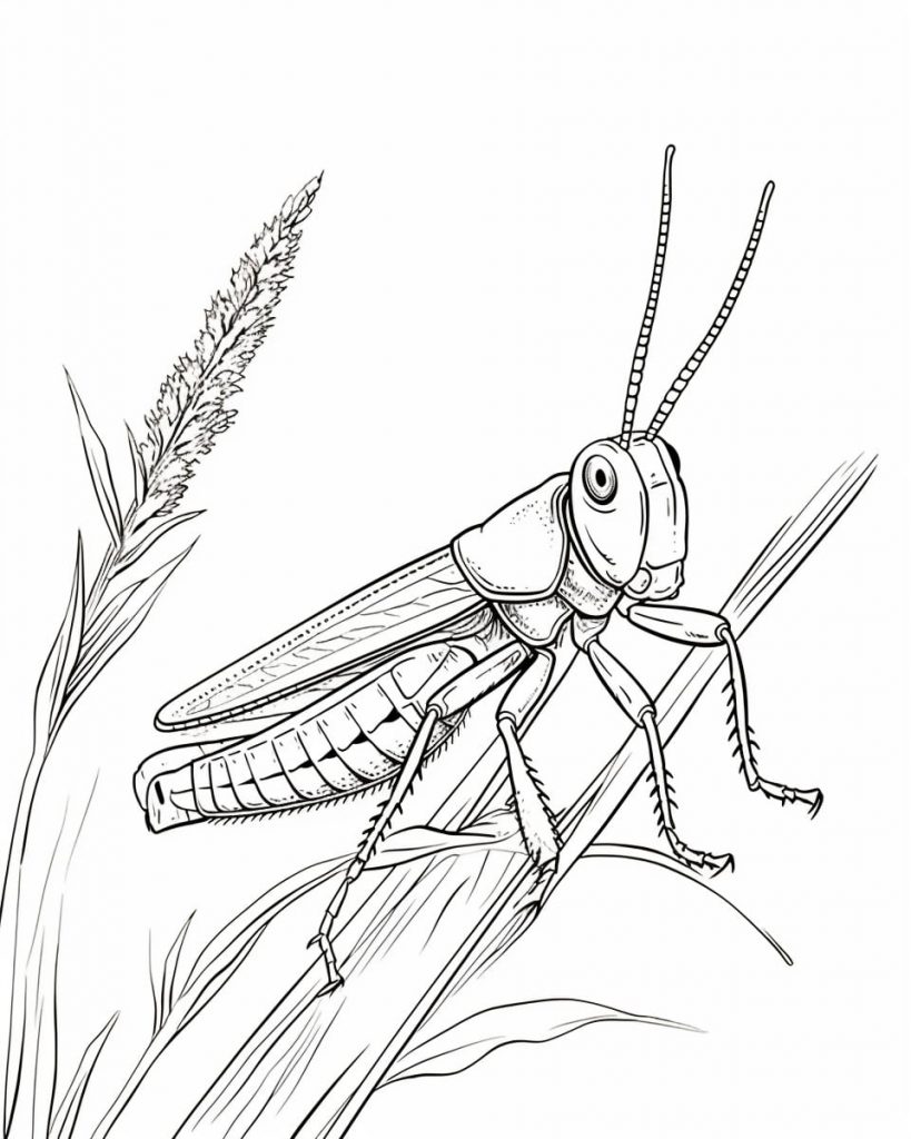 Grasshopper Coloring Sheets (Free + Printable)