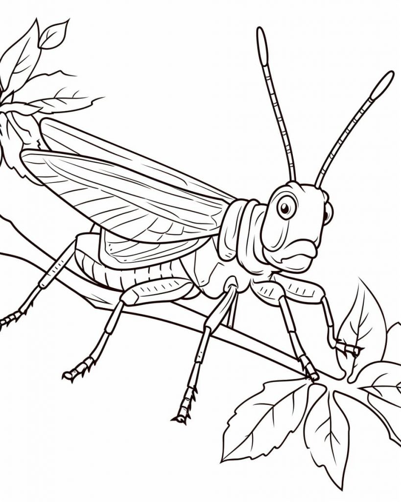 Grasshopper Coloring Sheets (Free + Printable)