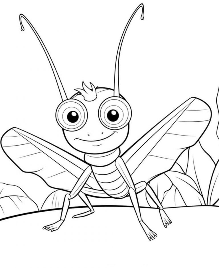 Grasshopper Coloring Sheets (Free + Printable)