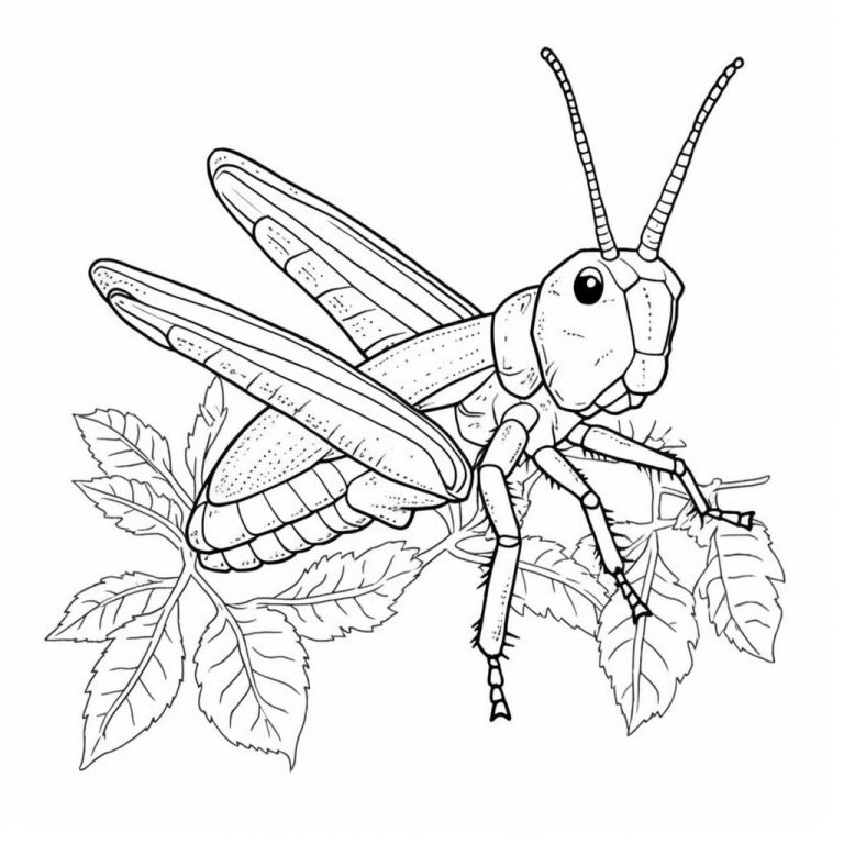 Grasshopper Coloring Sheets (Free + Printable)
