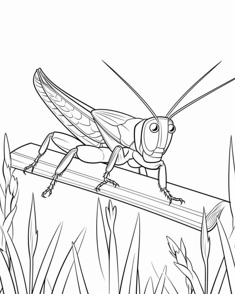 Grasshopper Coloring Sheets (Free + Printable)