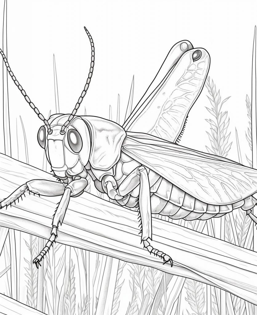 Grasshopper Coloring Sheets (Free + Printable)
